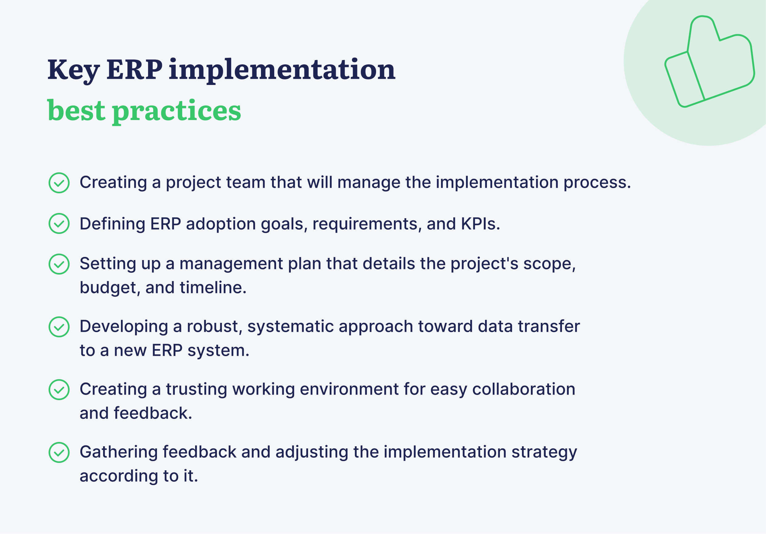 Best Practices for ERP Implementation: 8 Tips for a Successful Rollout Best Practices for ERP Implementation: 8 Tips for a Successful Rollout